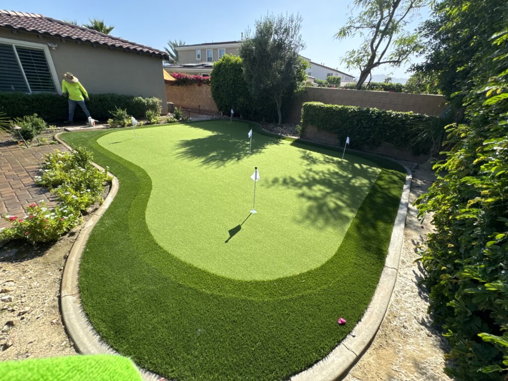 Backyard Makeover: Synthetic Grass & Putting Green